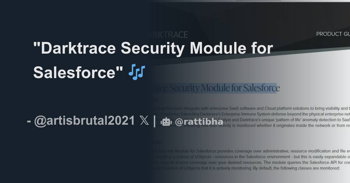 Darktrace Security Module For Salesforce المسلسل من Artisbrutal2021 Artisbrutal2021 رتبها