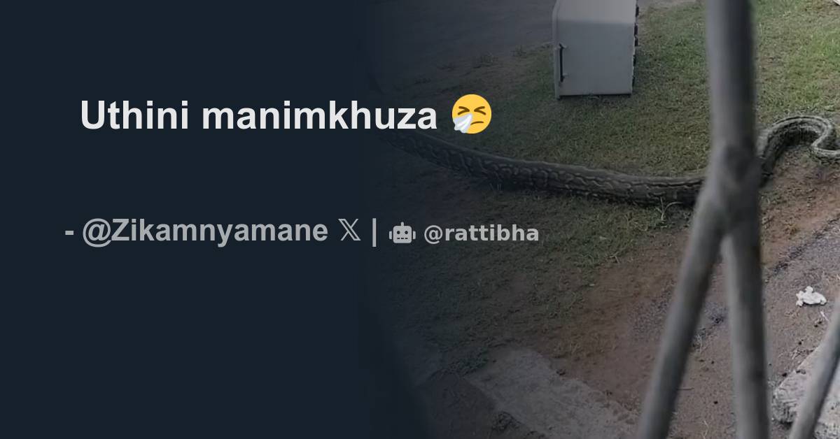 Uthini manimkhuza 🤧 - Thread from Mnyamani 📽 @Zikamnyamane - Rattibha