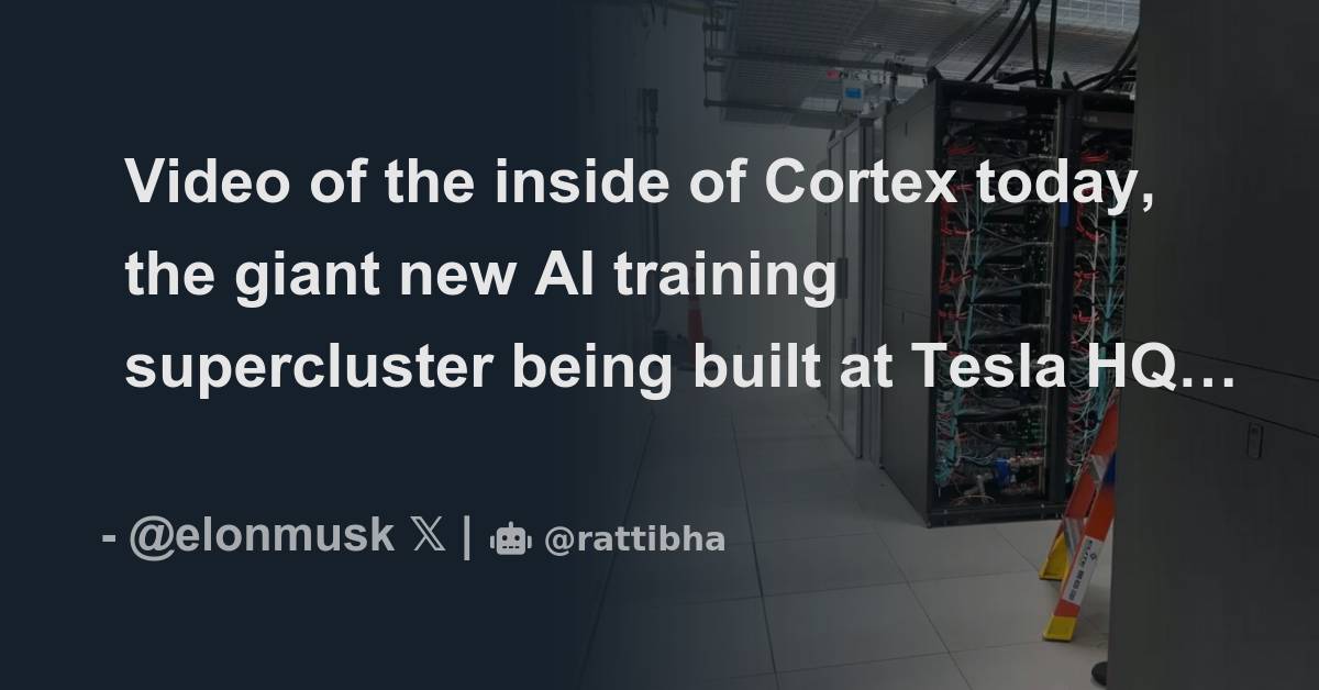 Video of the inside of Cortex today, the giant new AI training ...