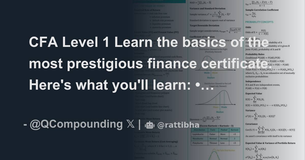 CFA Level 1 Learn the basics of the most prestigious finance ...