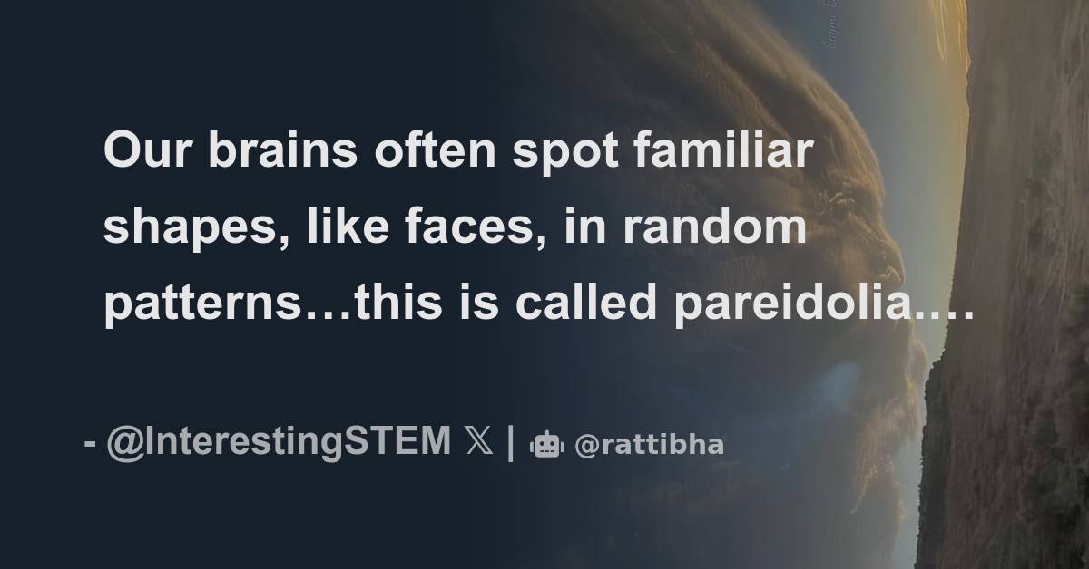 Our brains often spot familiar shapes, like faces, in random patterns ...