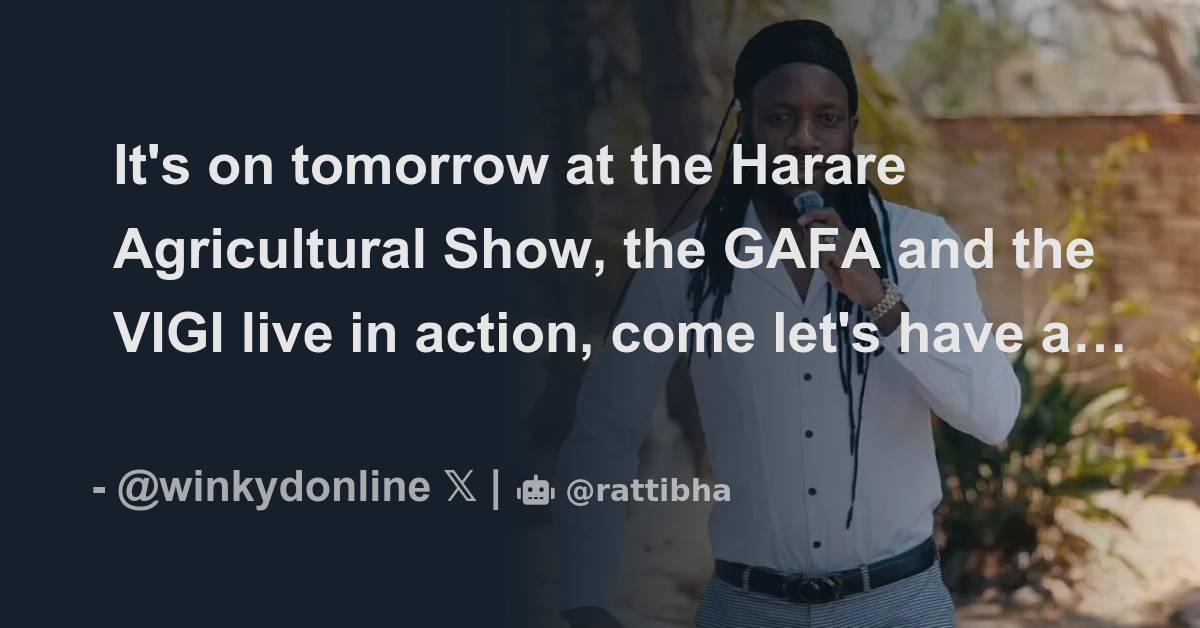 It's on tomorrow at the Harare Agricultural Show, the GAFA and the VIGI live in action, come let ...
