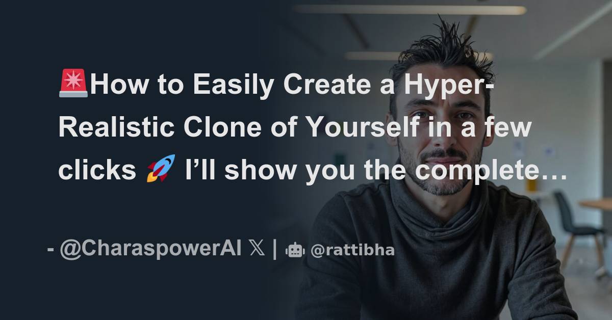 🚨How to Easily Create a Hyper-Realistic Clone of Yourself in a few ...