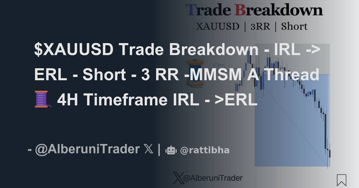 $XAUUSD Trade Breakdown - IRL -> ERL - Short - 3 RR -MMSM A Thread 🧵 ...