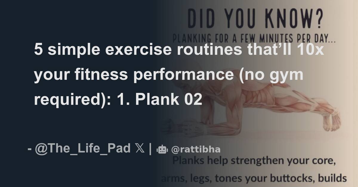 5 simple exercise routines that’ll 10x your fitness performance (no gym ...