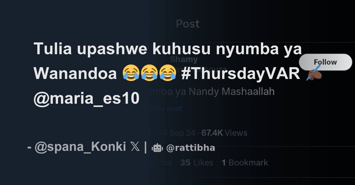 Tulia upashwe kuhusu nyumba ya Wanandoa 😂😂😂 #ThursdayVAR - Thread from ...