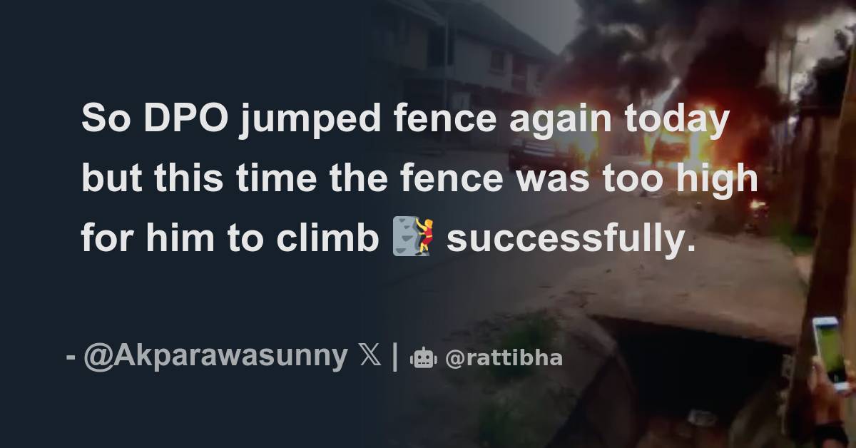 So DPO jumped fence again today but this time the fence was too high ...