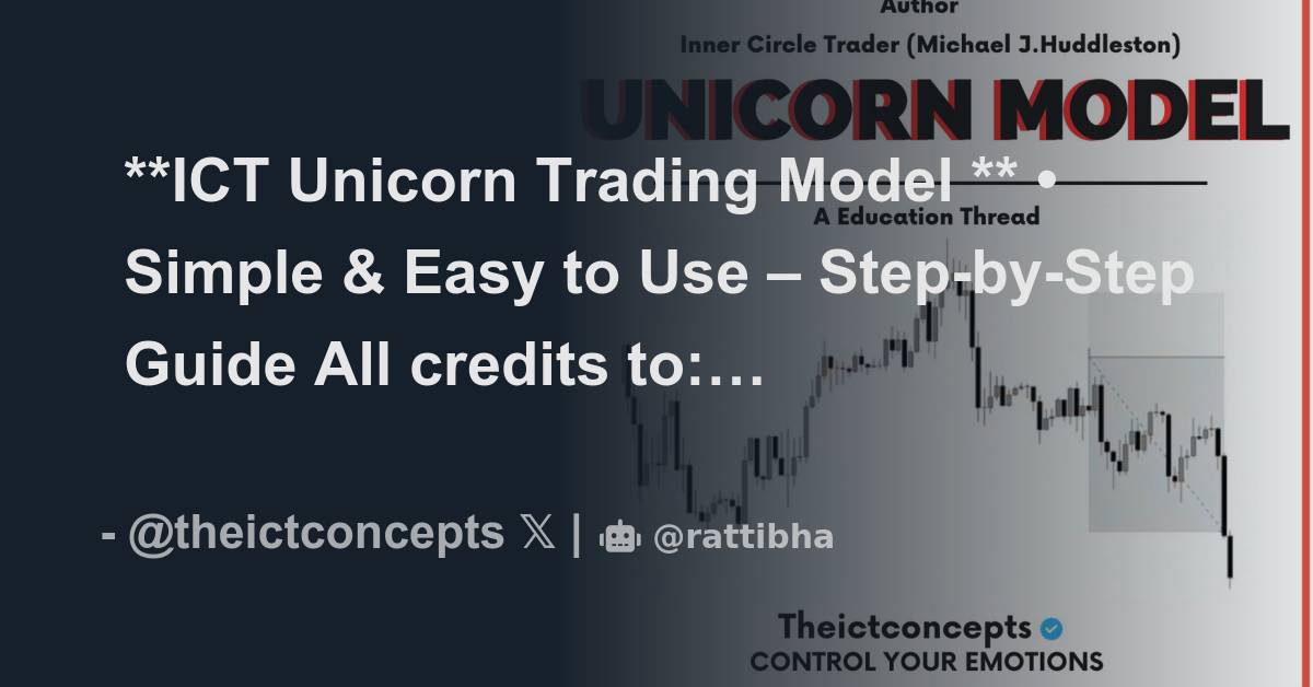 **ICT Unicorn Trading Model ** • Simple & Easy to Use – Step-by-Step Guide All credits to: @I_Am ...