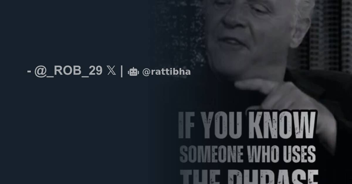 - Thread from Rob @_ROB_29 - Rattibha