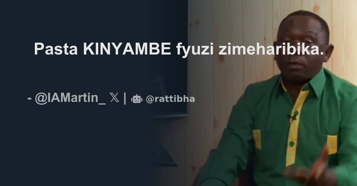 Pasta KINYAMBE fyuzi zimeharibika. - المسلسل من Martin Maranja Masese ...
