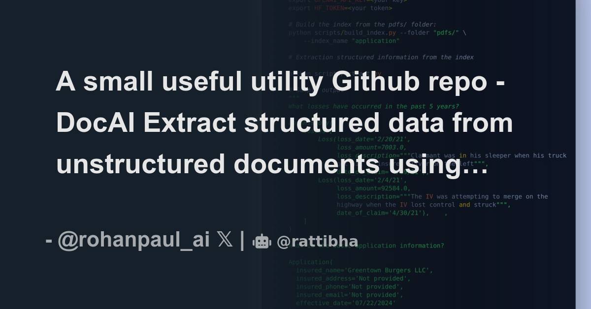 A Small Useful Utility Github Repo Docai Extract Structured Data From