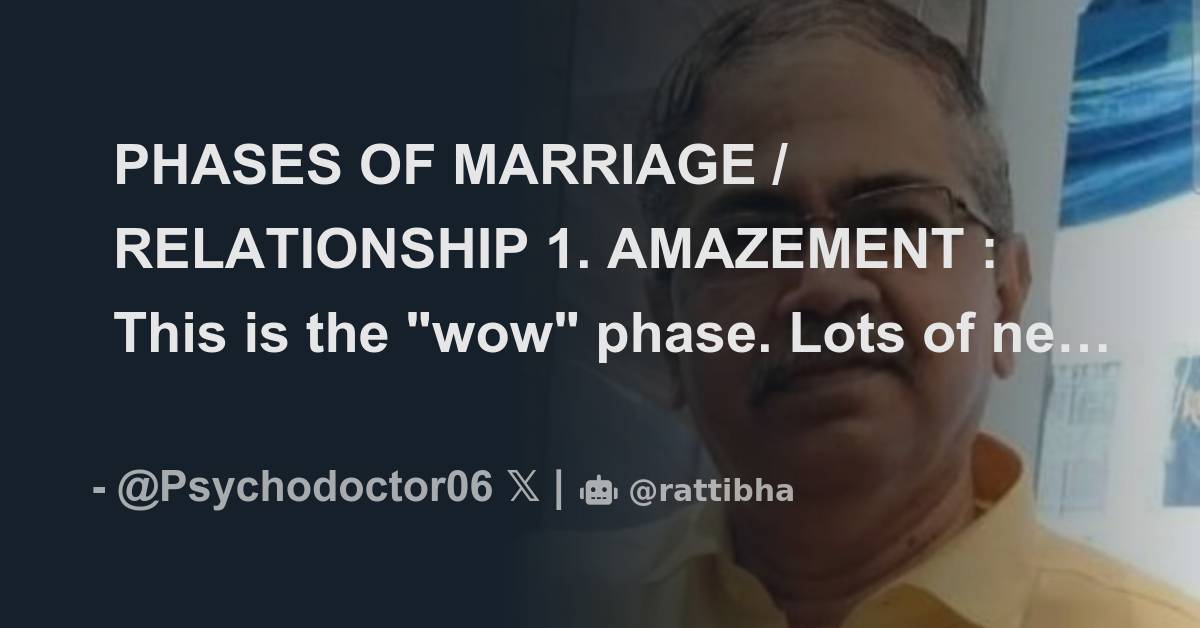 PHASES OF MARRIAGE / RELATIONSHIP 1. AMAZEMENT : This is the "wow ...