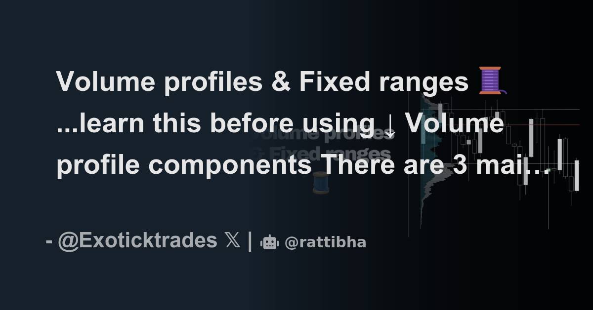 Volume profiles & Fixed ranges 🧵 ...learn this before using ↓ - Thread ...