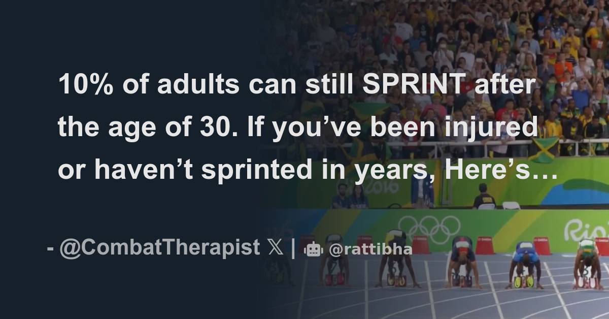 10% of adults can still SPRINT after the age of 30. If you’ve been ...
