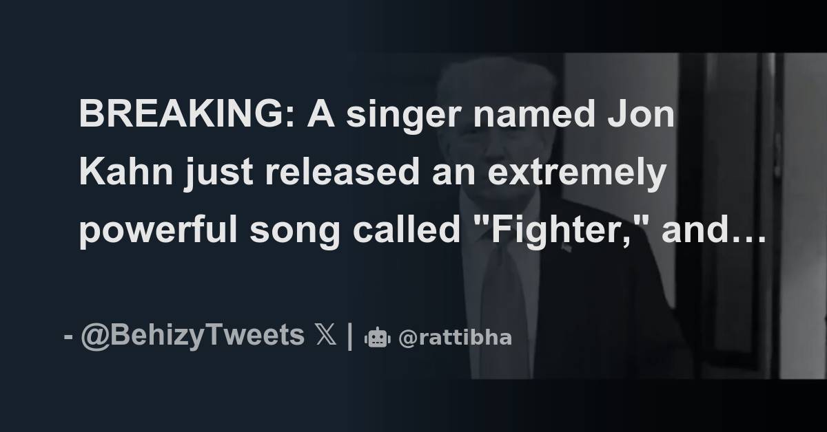 BREAKING: A singer named Jon Kahn just released an extremely powerful ...