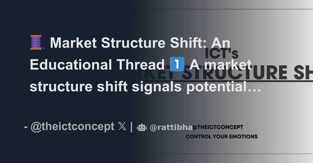 🧵 Market Structure Shift: An Educational Thread 1️⃣ A market structure ...