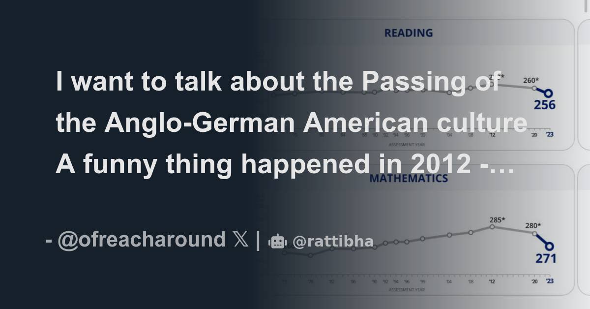 I want to talk about the Passing of the Anglo-German American culture A ...