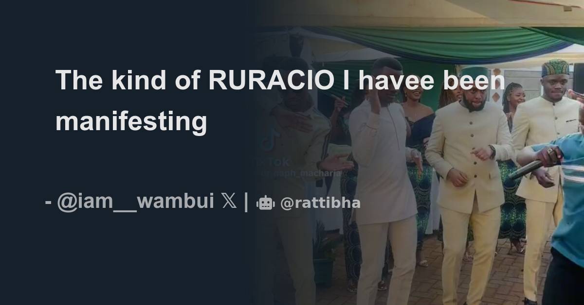 The kind of RURACIO I havee been manifesting - Thread from Pretty ...