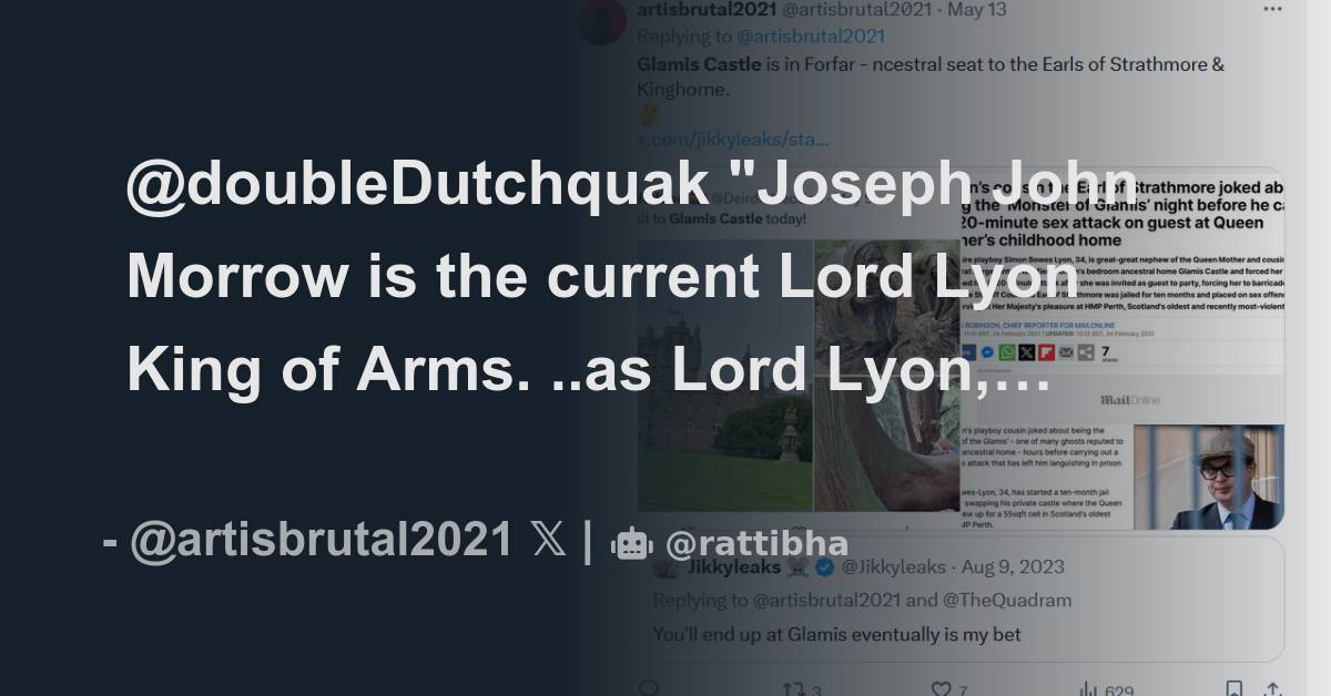 @doubleDutchquak "Joseph John Morrow is the current Lord Lyon King of Arms. ..as Lord Lyon ...