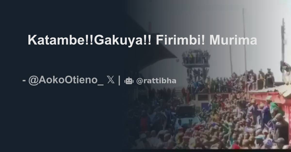 Katambe!!Gakuya!! Firimbi! Murima - Thread from Maverick Aoko ...