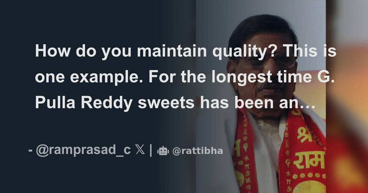 How do you maintain quality? This is one example. For the longest time ...