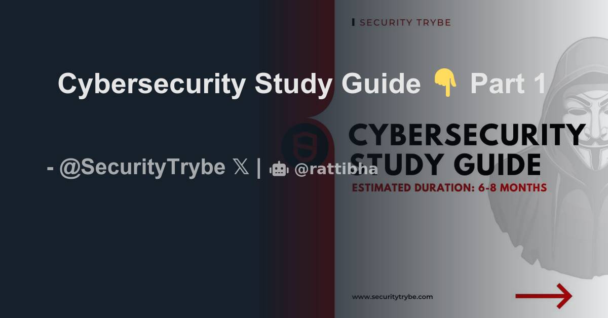Cybersecurity Study Guide 👇 - المسلسل من Security Trybe @SecurityTrybe - رتبها