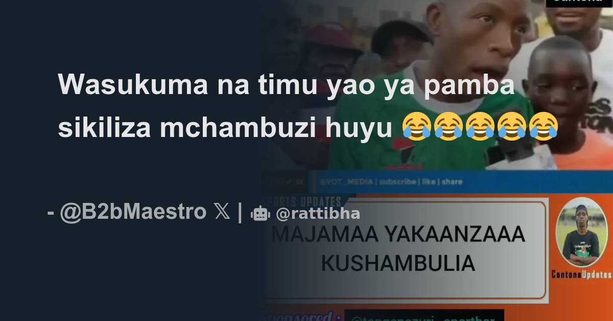 Wasukuma na timu yao ya pamba sikiliza mchambuzi huyu 😂😂😂😂😂 - Thread ...