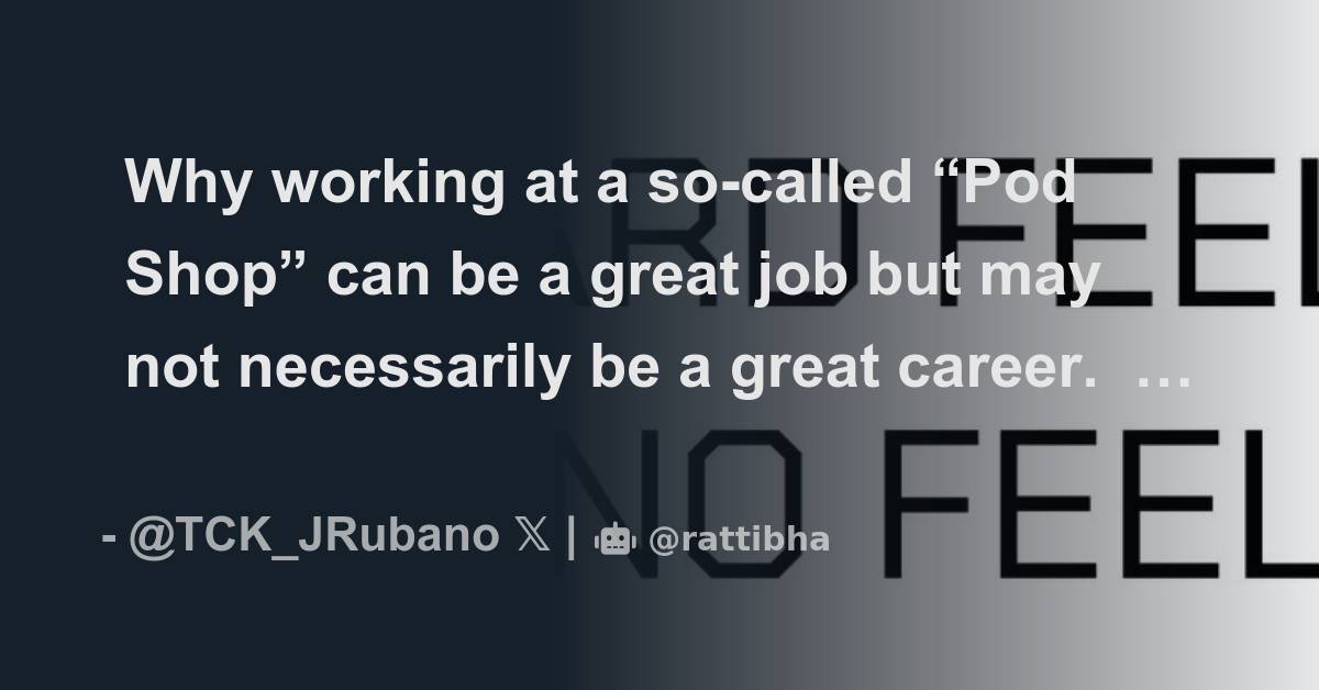 Why working at a so-called “Pod Shop” can be a great job but may not ...