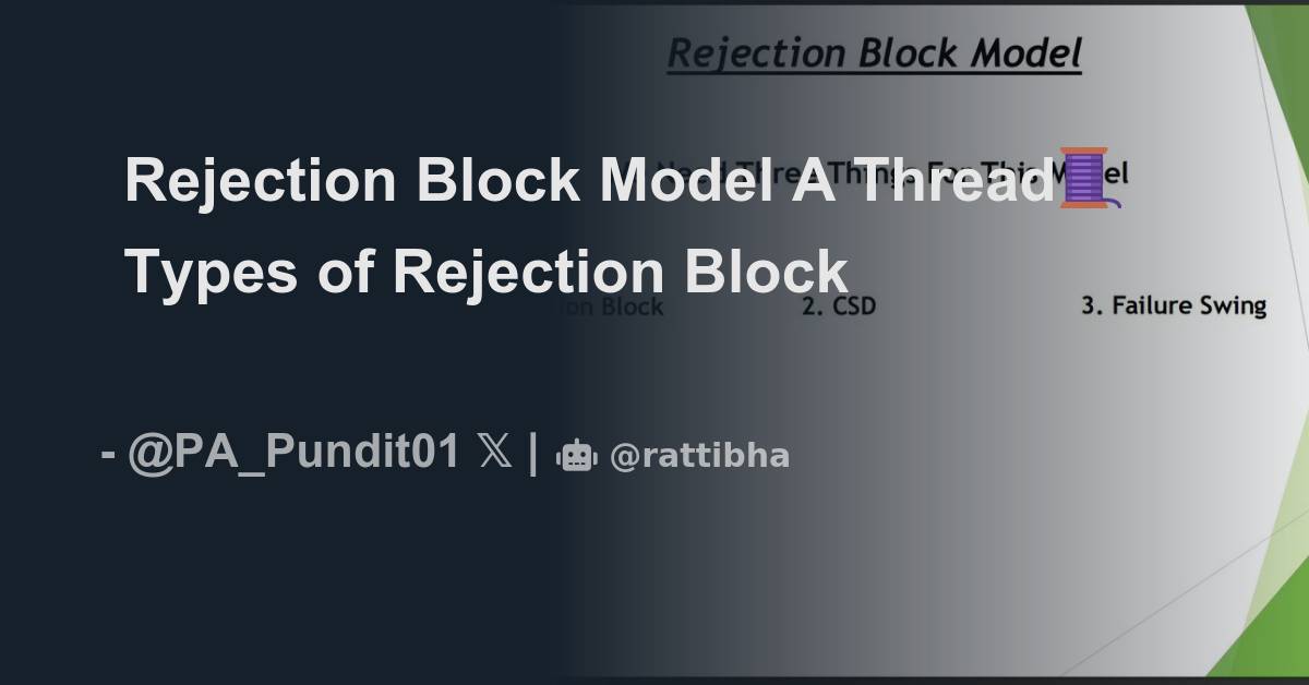 Rejection Block Model A Thread🧵 - المسلسل من PA Pundit @PA_Pundit01 - رتبها