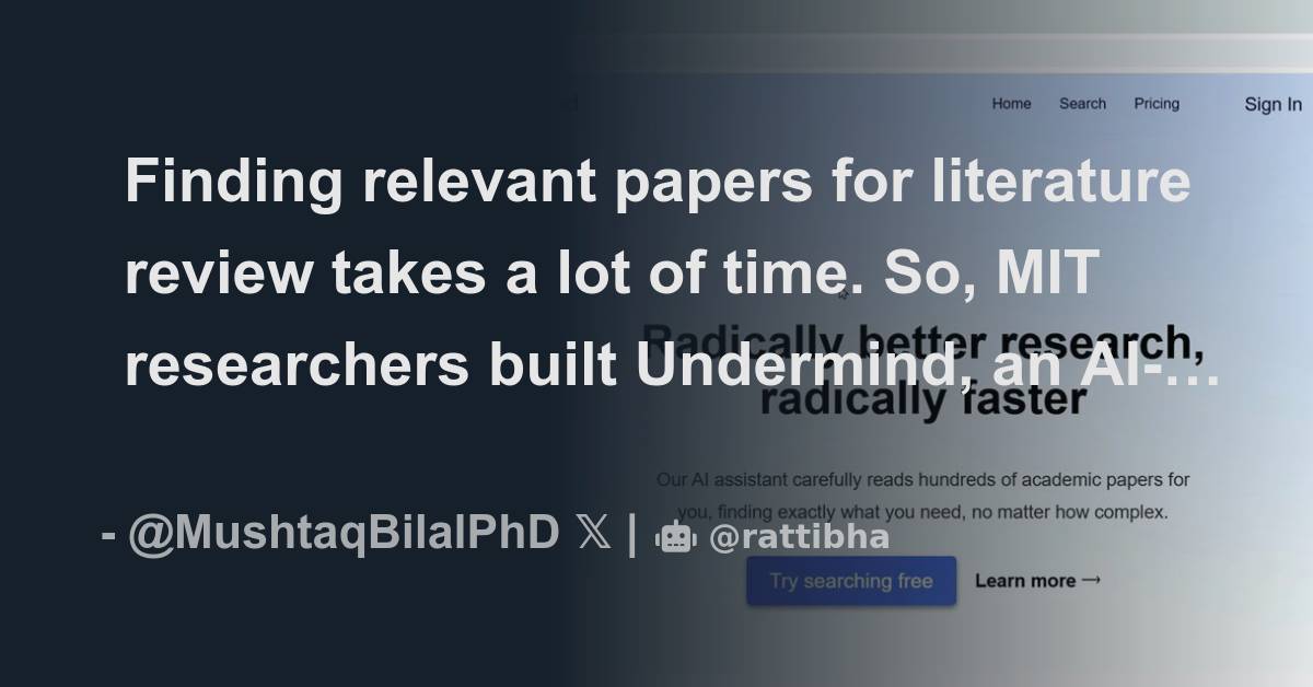 Finding relevant papers for literature review takes a lot of time. So ...