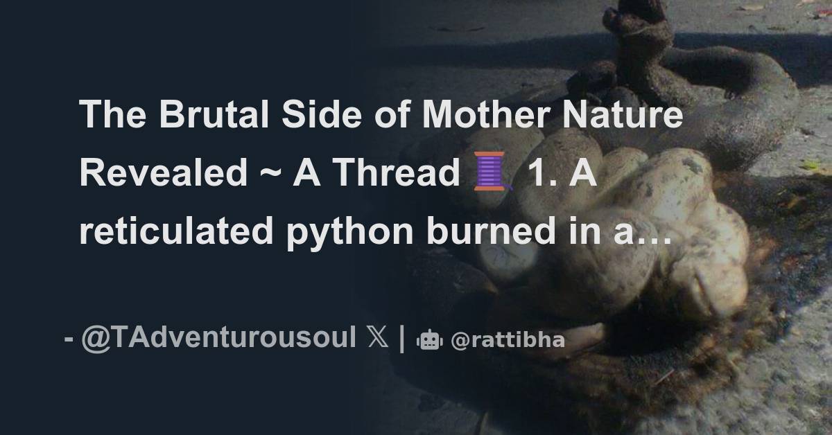 The Brutal Side of Mother Nature Revealed ~ A Thread 🧵 1. A reticulated ...