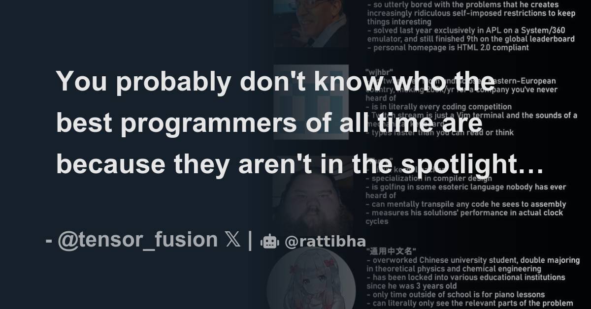 You probably don't know who the best programmers of all time are ...