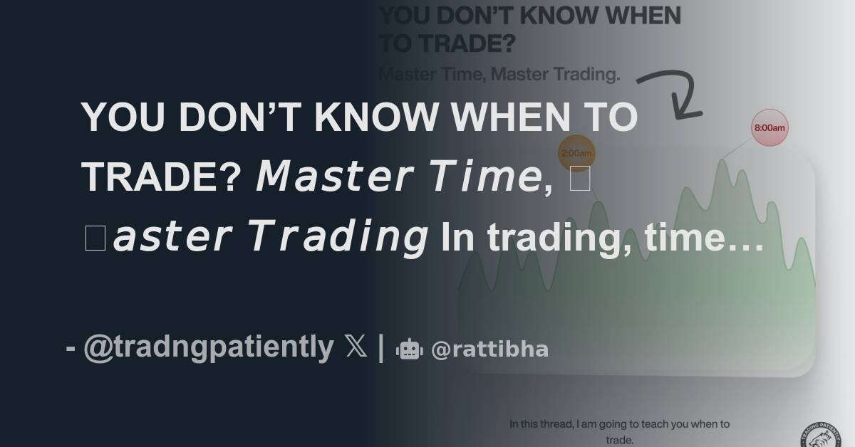 YOU DON’T KNOW WHEN TO TRADE? 𝘔𝘢𝘴𝘵𝘦𝘳 𝘛𝘪𝘮𝘦, 𝘔𝘢𝘴𝘵𝘦𝘳 𝘛𝘳𝘢𝘥𝘪𝘯𝘨 In trading ...