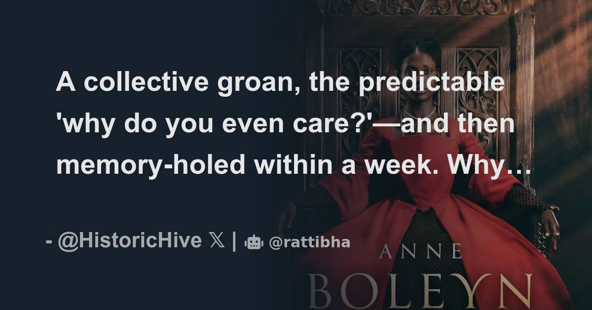 A collective groan, the predictable 'why do you even care?'—and then ...