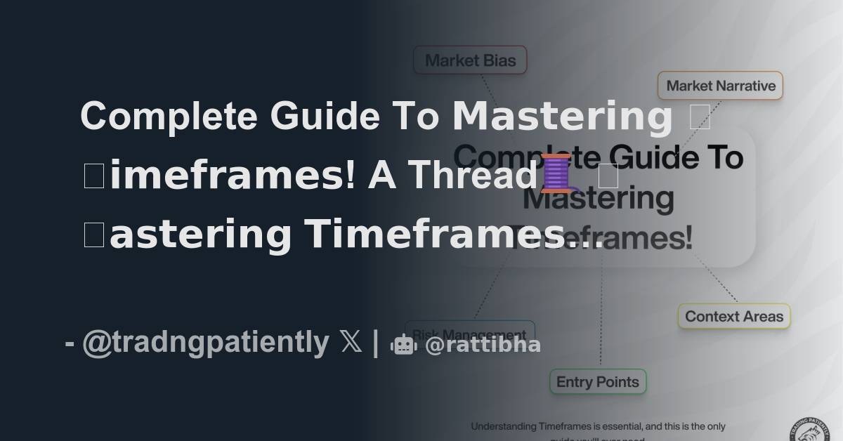 Complete Guide To 𝗠𝗮𝘀𝘁𝗲𝗿𝗶𝗻𝗴 𝗧𝗶𝗺𝗲𝗳𝗿𝗮𝗺𝗲𝘀! A Thread🧵 - Thread from Trading ...