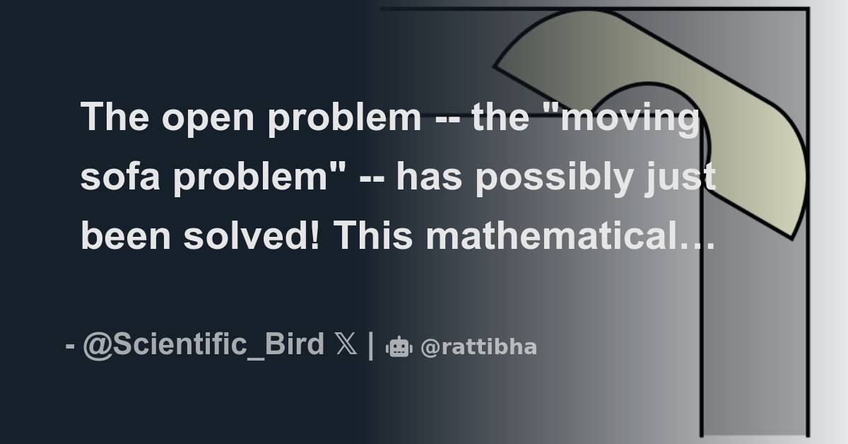 The open problem -- the "moving sofa problem" -- has possibly just been ...