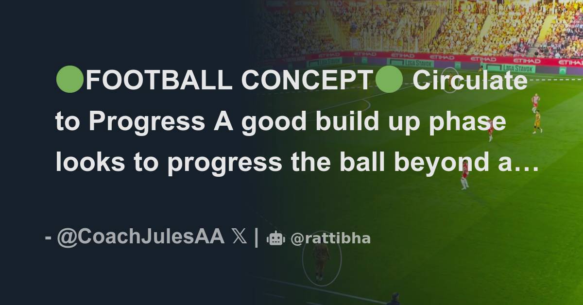 🟢FOOTBALL CONCEPT🟢 Circulate to Progress A good build up phase looks to ...