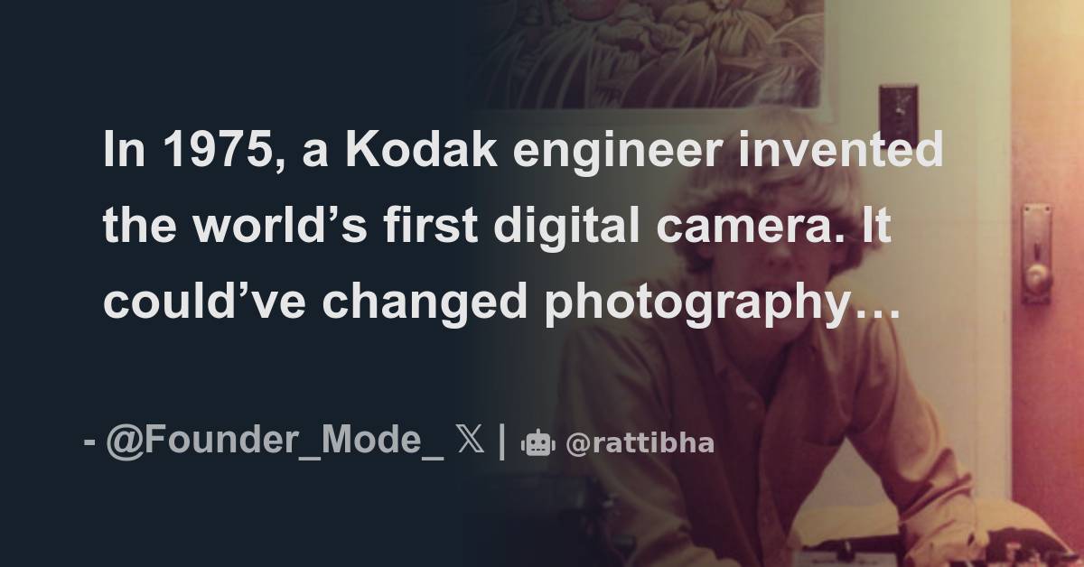 In 1975, a Kodak engineer invented the world’s first digital camera. It ...