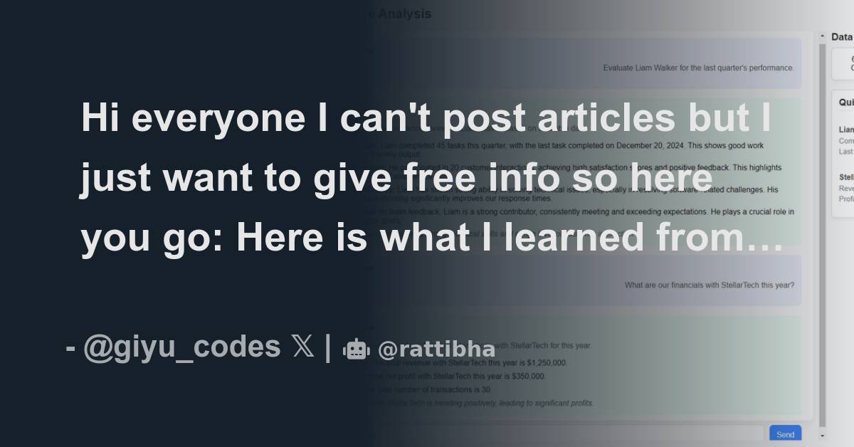 Hi everyone I can't post articles but I just want to give free info so ...