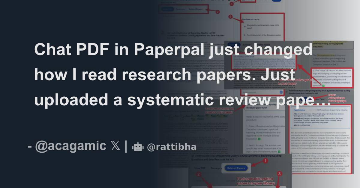 Chat PDF in Paperpal just changed how I read research papers. Just uploaded a systematic review ...