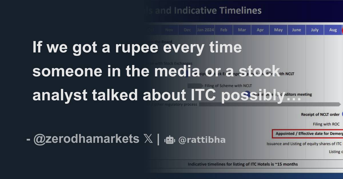 If we got a rupee every time someone in the media or a stock analyst ...