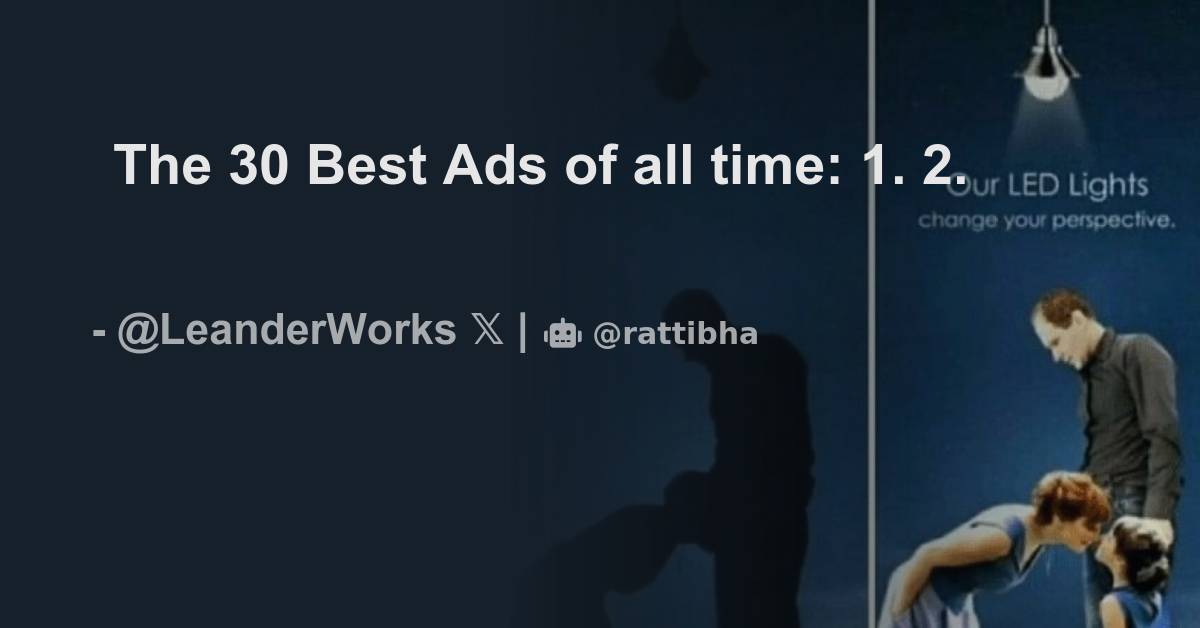 The 30 Best Ads of all time: 1. - Thread from Leander | Generating ...