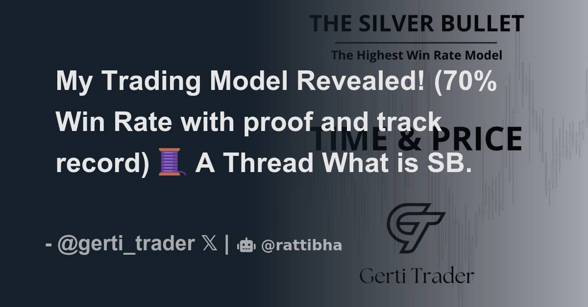 My Trading Model Revealed! (70% Win Rate with proof and track record) 🧵 A Thread - Thread from ...