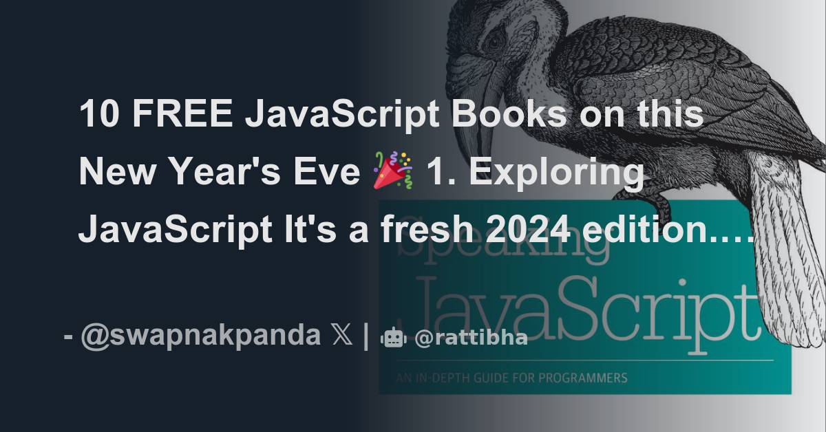 10 FREE JavaScript Books on this New Year's Eve 🎉 - Thread from Swapna ...