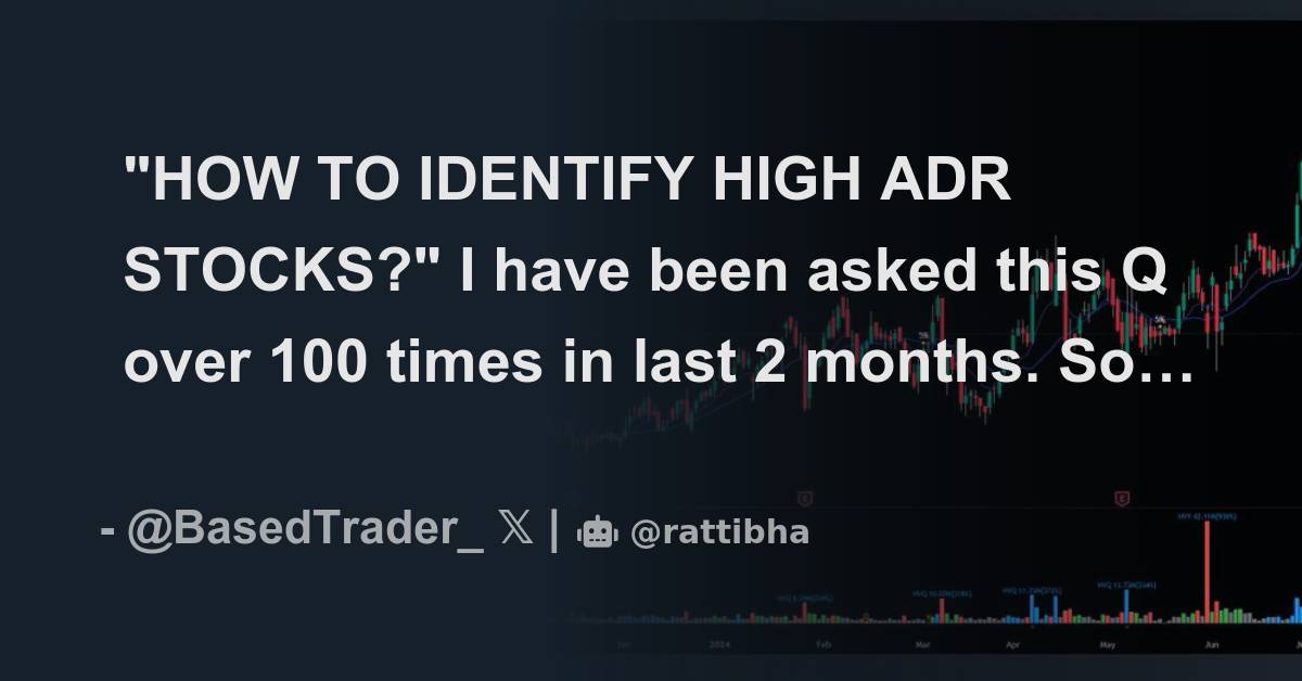 "HOW TO IDENTIFY HIGH ADR STOCKS?" I have been asked this Q over 100 times in last 2 months. So ...