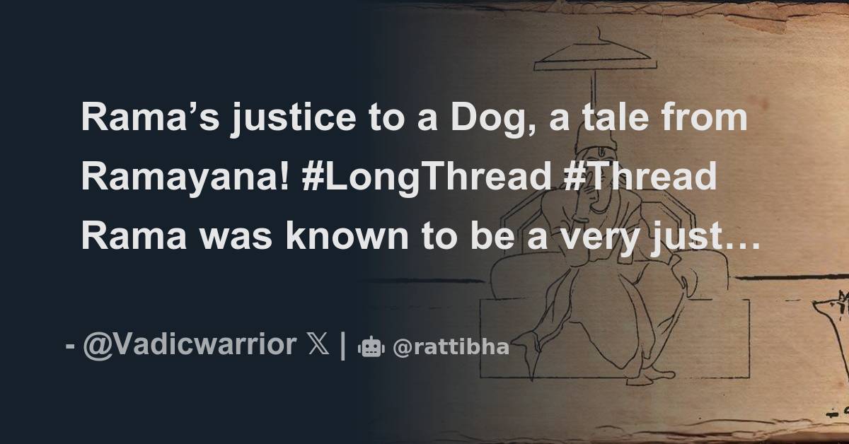 Rama’s justice to a Dog, a tale from Ramayana! #LongThread #Thread ...