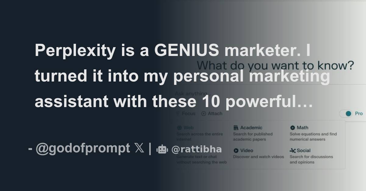 Perplexity is a GENIUS marketer. I turned it into my personal marketing ...