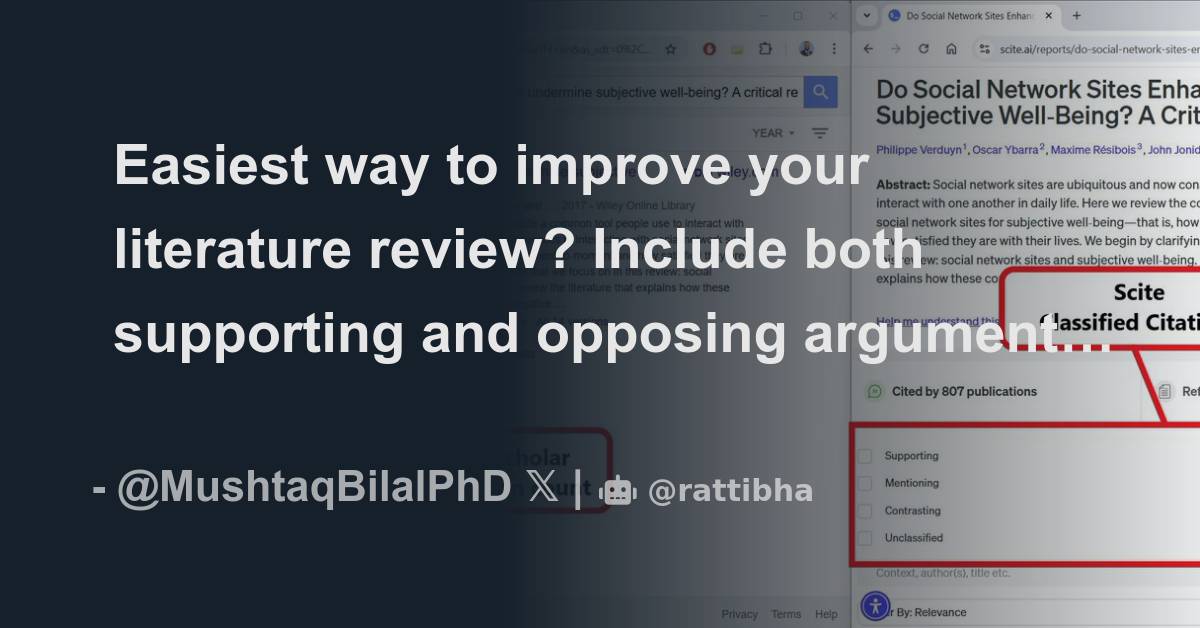 Easiest way to improve your literature review? Include both supporting ...