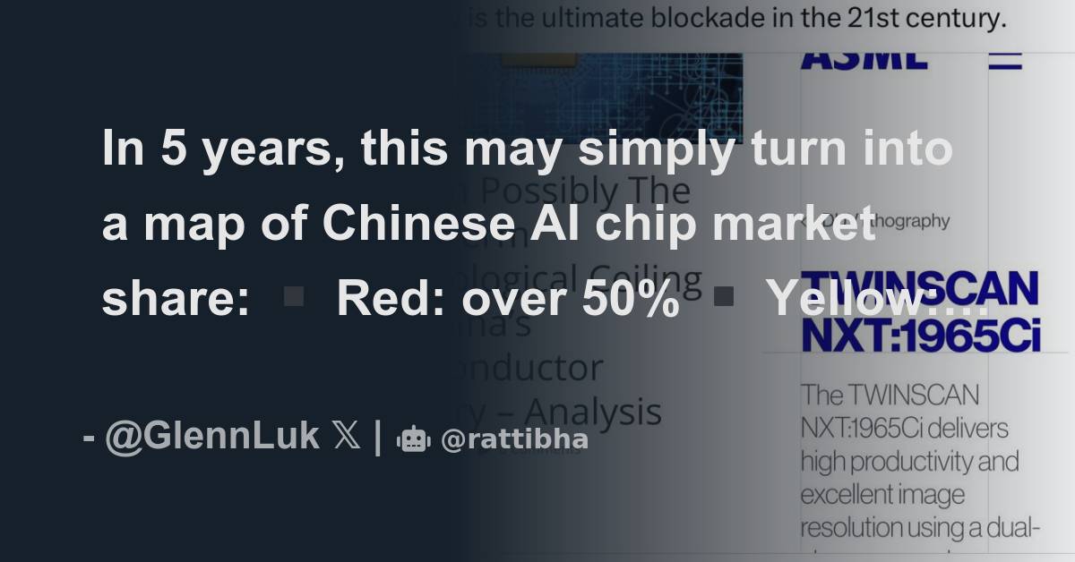 In 5 years, this may simply turn into a map of Chinese AI chip market share: ️ Red: over 50% ️ ...