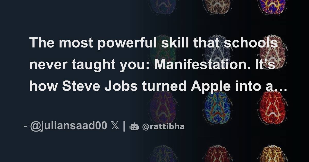 The most powerful skill that schools never taught you: Manifestation ...